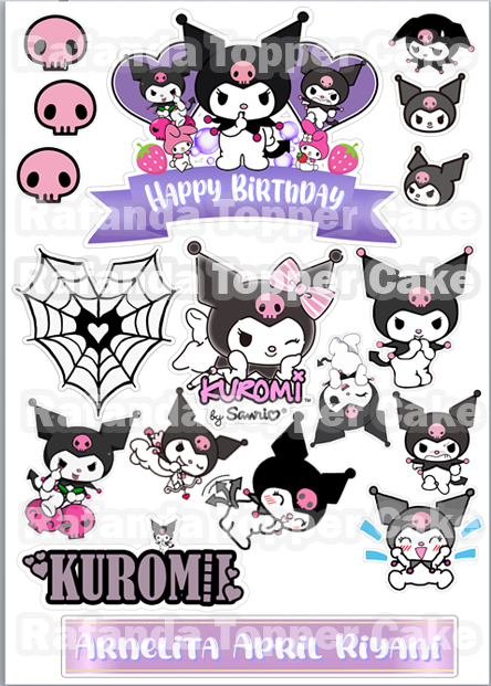 topper kue ulang tahun kuromi sanrio toper bolu ultah | Lazada Indonesia