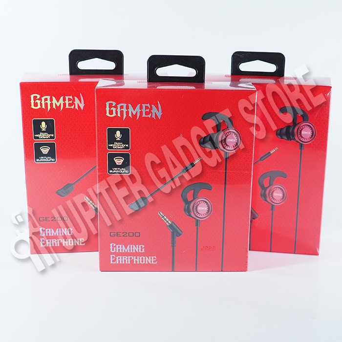 Headset Gaming GAMEN GE200 Dual Microphone In-Ear Earphone | Lazada ...