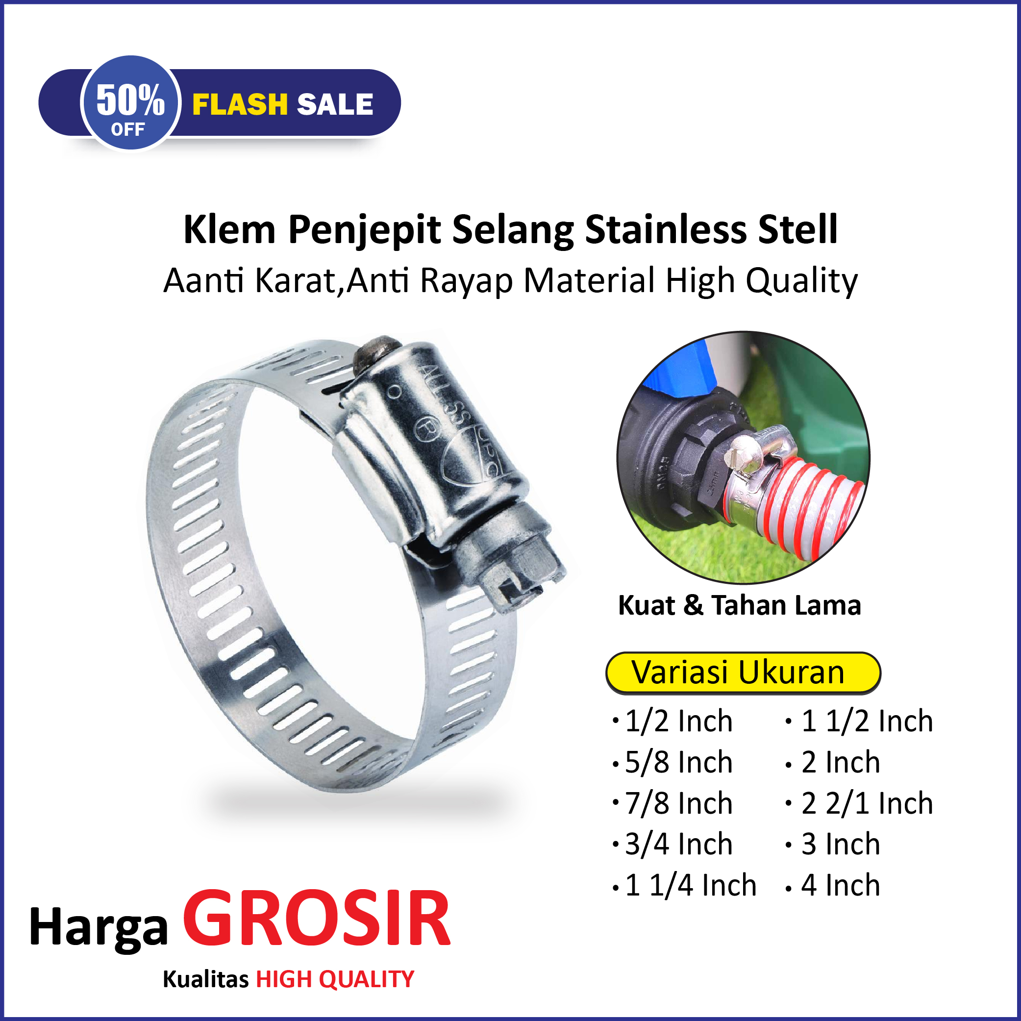 Klem Kelem Clamp Selang kompor gas lpg air radiator bensin motor rem ...