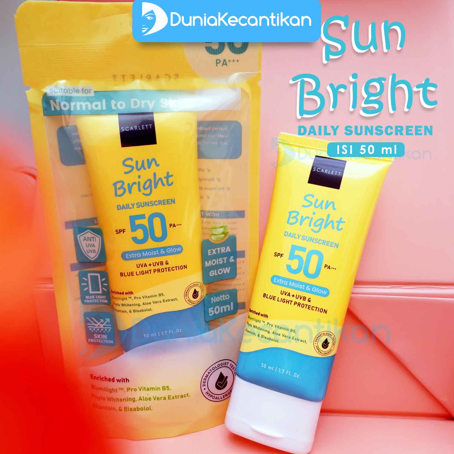 Scarlett Whitening Sunscreen Sun Bright Daily SPF 50 PA+++ | Lazada Indonesia