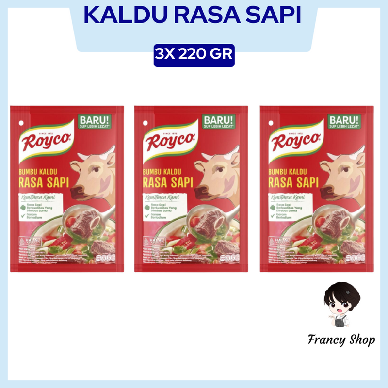 Paket Murah Royco Bumbu Kaldu Penyedap Rasa Sapi 220 gr x3 Pcs | Lazada ...