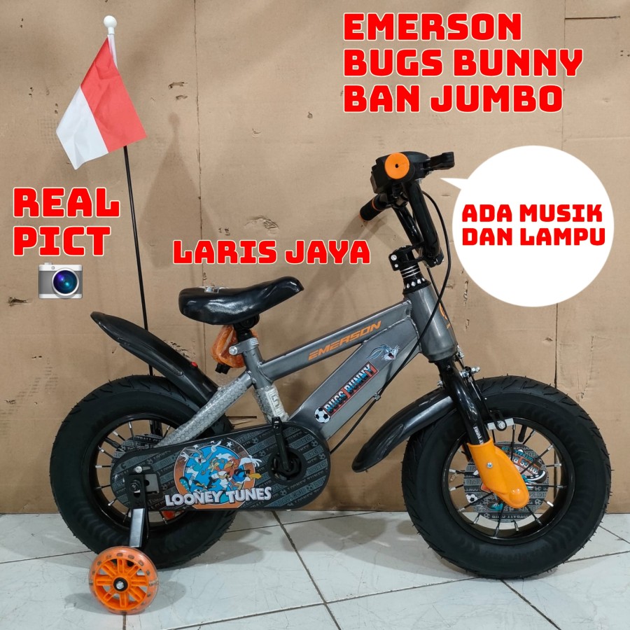 Sepeda anak 12 inch bmx , sepeda anak ukuran 12 emerson ban jumbo 3.0 ...