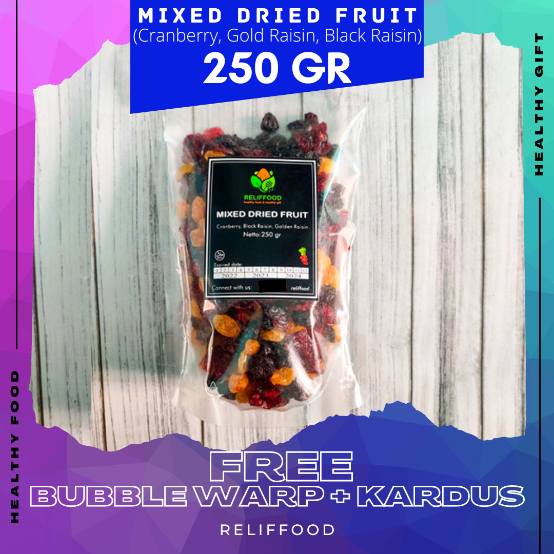 MIX RAISIN 250 GRAM (Cranberry, Black Raisin, Golden Raisin) BUAH ...
