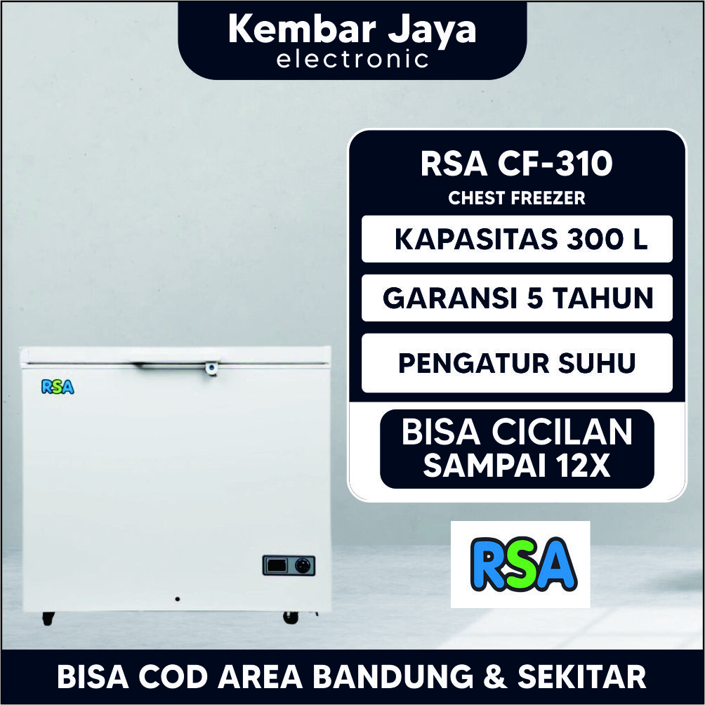 CHEST FREEZER RSA CF 310 KAPASITAS 300 LITER GARANSI RESMI DAN BARU ...