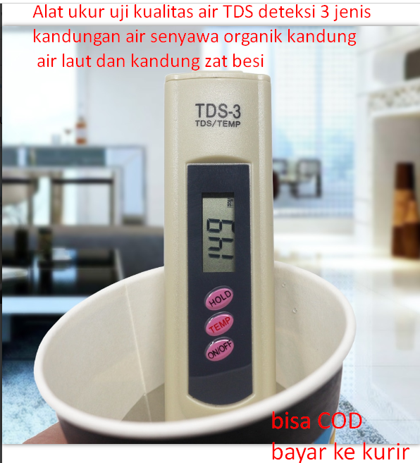 Alat ukur uji kualitas air TDS deteksi 3 jenis kandungan air senyawa ...