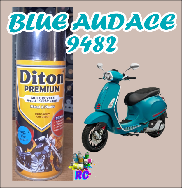 CAT SEMPROT DITON PREMIUM VESPA COLORS BLUE AUDACE V 9482** 400CC ...
