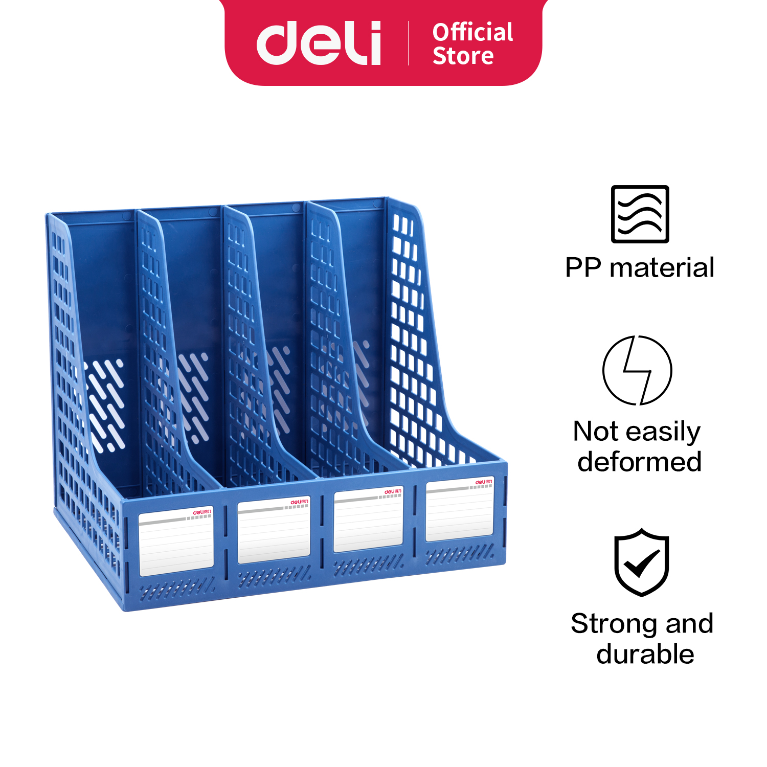 Deli File Tray / Rak Box File Bahan Plastik 4 Sekat 33777 | Lazada ...