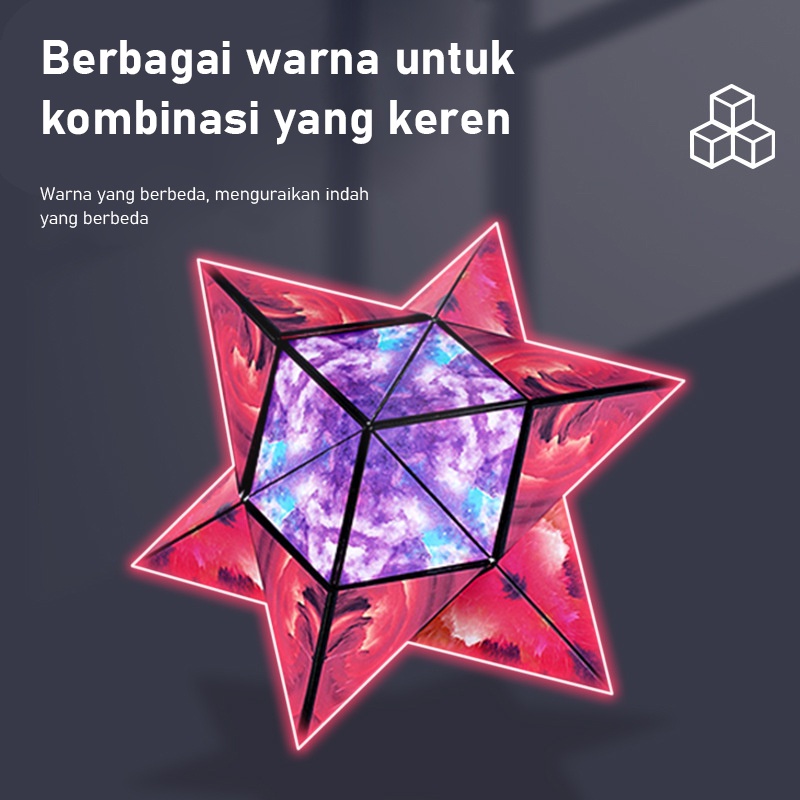 3D Rubik Tiga Dimensi Geometris Magnetik Kubus / Ruang Berpikir ...