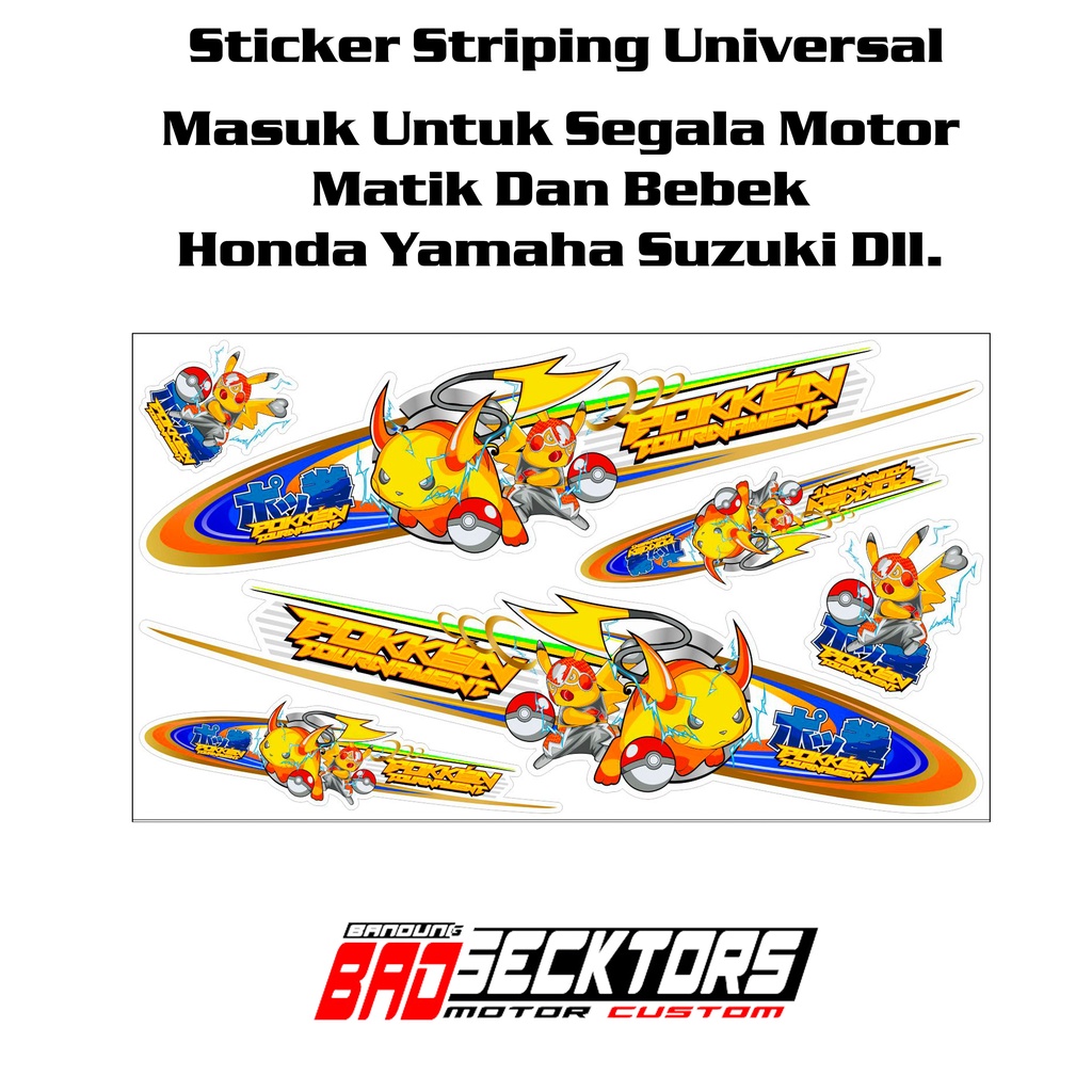 STIKER STRIPING UNIVERSAL UNTUK MATIC DAN BEBEK YAMAHA HONDA SUZUKI ...
