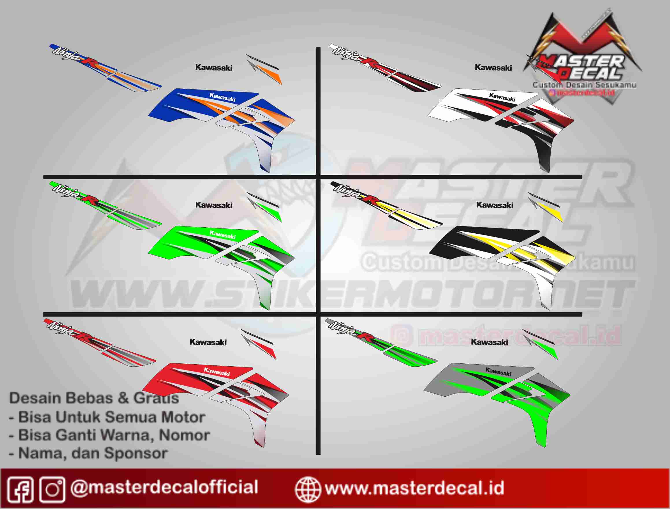 Decal Stiker Striping ninja r striping decal - By Master Decal | Lazada ...