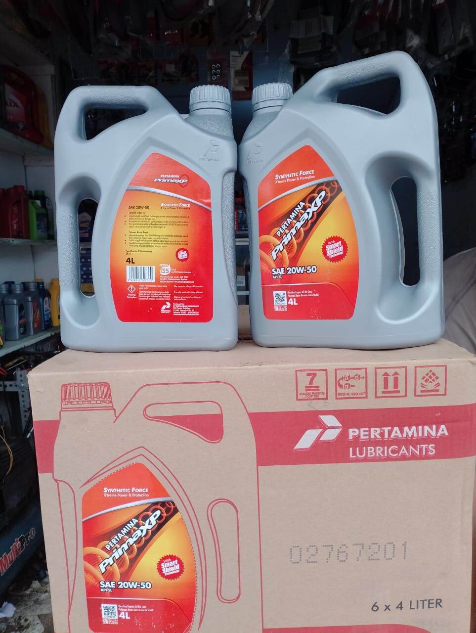 oli Pertamina prima XP galon 4 liter sae 20w-50 ORIGINAL ( Oli mobil ...