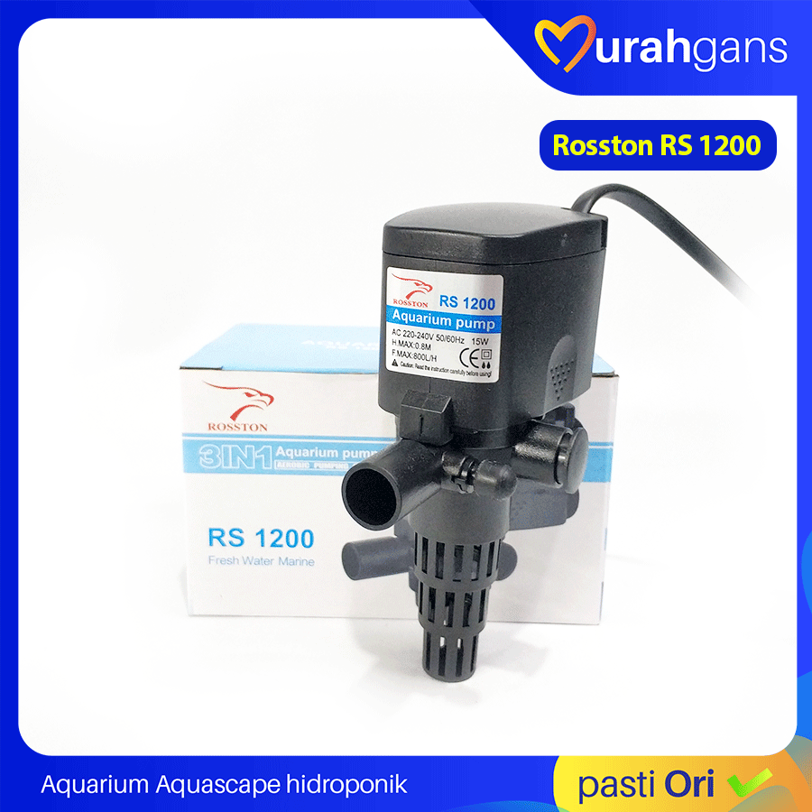Mesin Pompa Air Celup Aquarium ROSSTON RS 1200 Low Watt Original ...