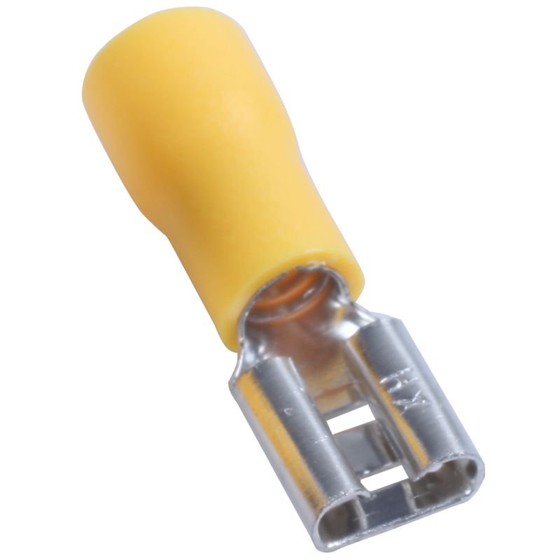 100Pcs 24A Insulated 12-10AWG Female Spade Terminal Crimp Wire ...