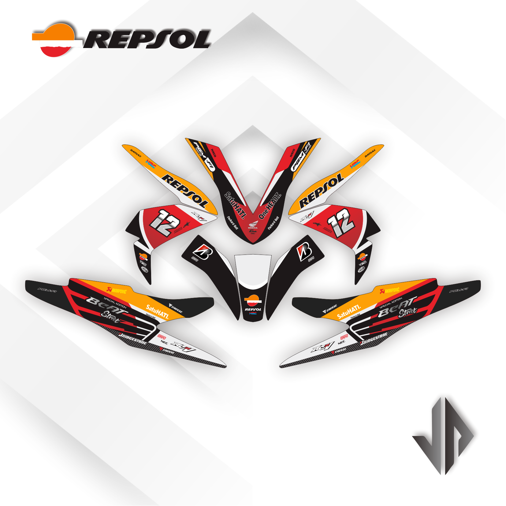Decal Sticker / Stiker Beat Street 2020 2021 2022 2023 Repsol 12 ...