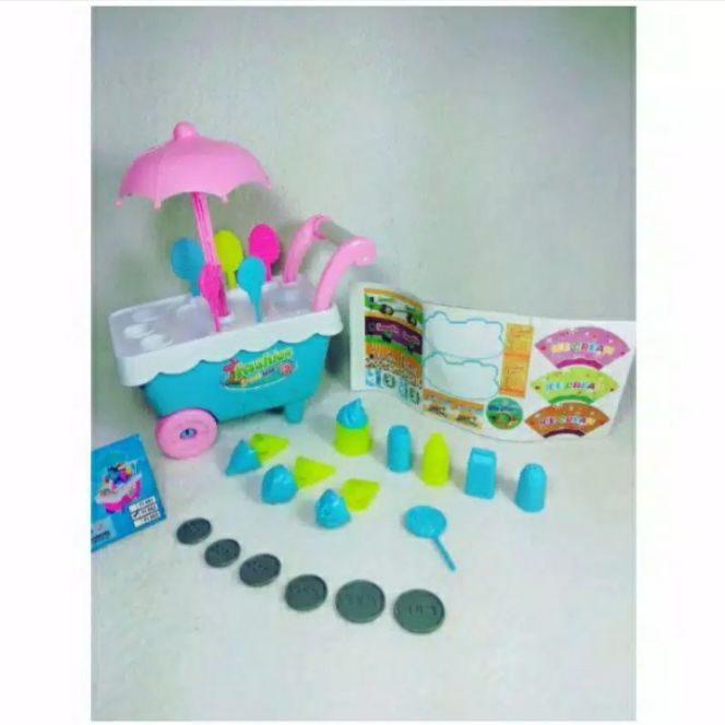 MAINAN ANAK GEROBAK ICE CREAM ES KRIM MAINAN GEROBAK JUALAN ICE CREAM MAINAN ANAK PEREMPUAN ...