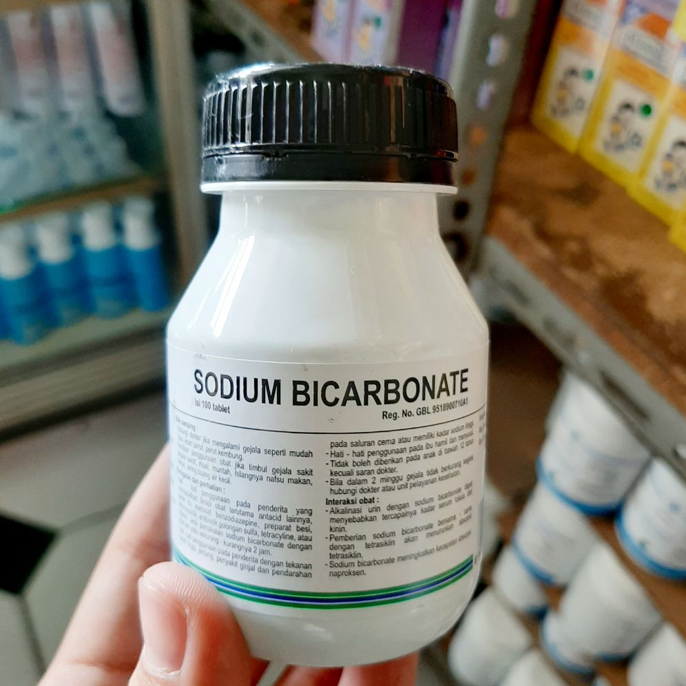 [100 TABLET] SODIUM BICARBONATE / Natrium Bikarbonat / MENETRALKAN ASAM ...