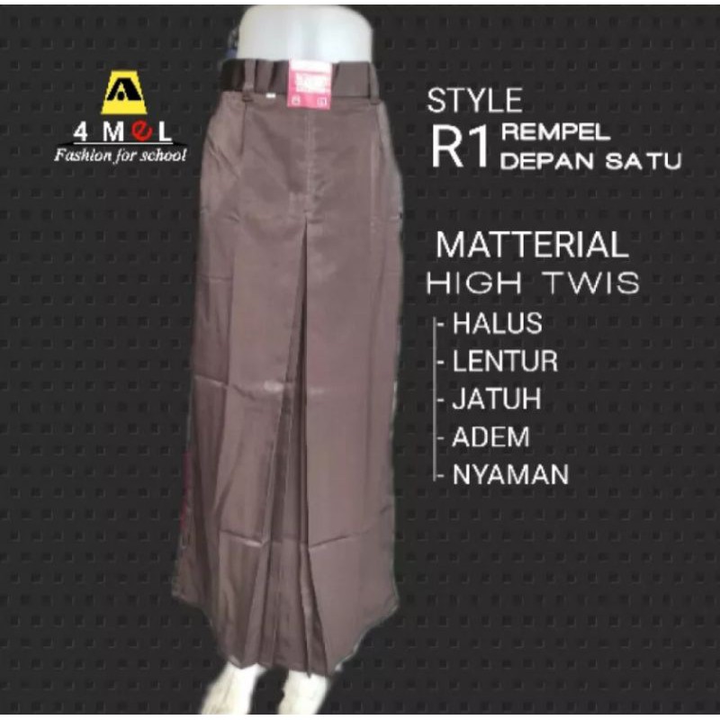 ROK SPAN/ROK SPAN PRAMUKA SERAGAM SEKOLAH SMP/SMA/MODEL REMPEL DEPAN ...