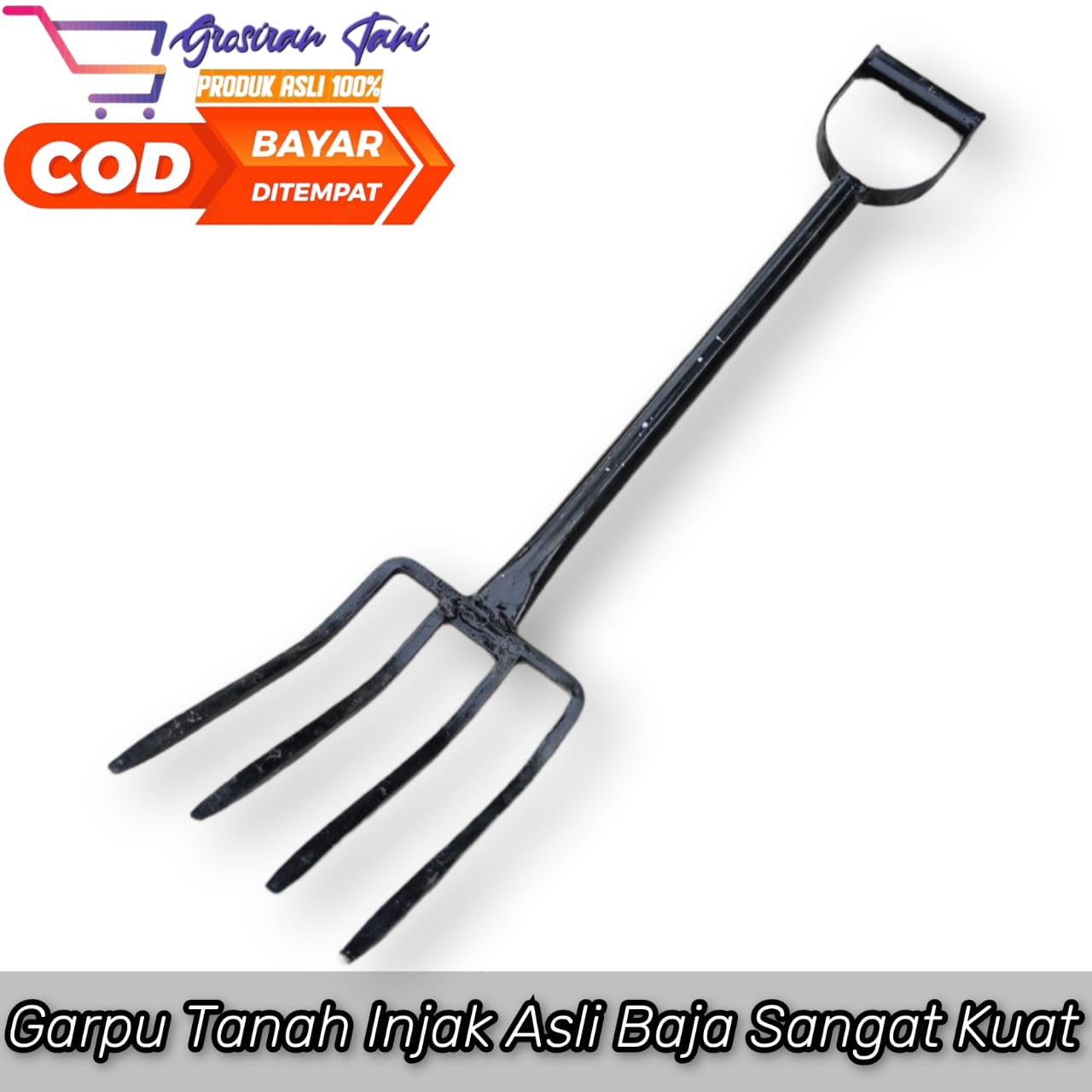 Garpu Tanah Injak 4 Gigi Full Besi - Garbu Tanah Manual Alat Berkebun ...