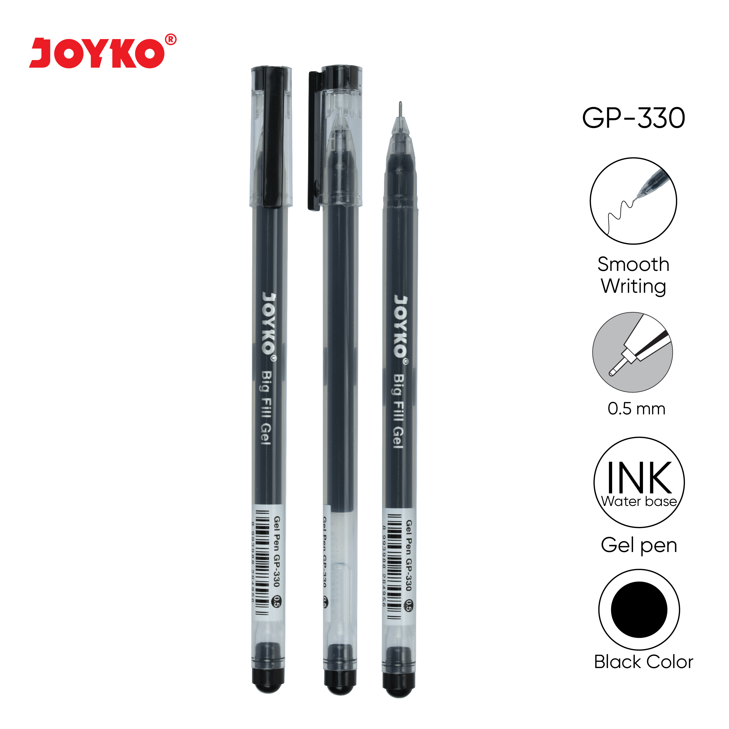 Gel Pen Pulpen Pena Joyko GP-330 Big Fill Gel 0.5 mm | Lazada Indonesia