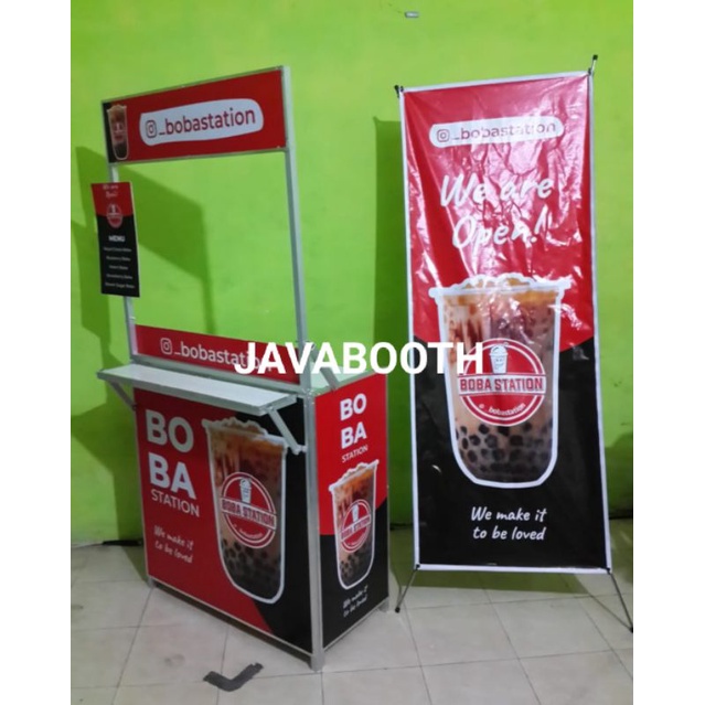 stand booth jualan lipat portable ambalan tatakan depan meja dagang ...