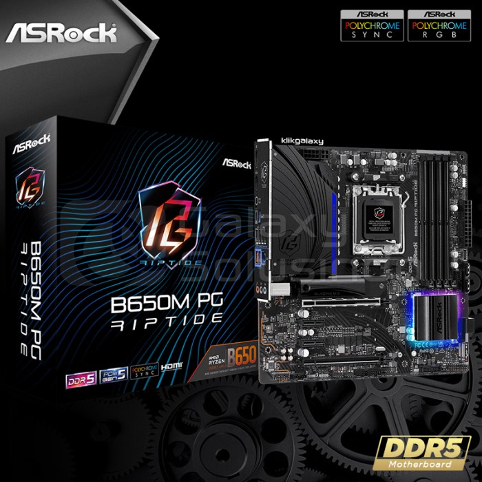 Asrock B650M PG Phantom Gaming Riptide AMD AM5 B650 DDR5 Motherboard ...