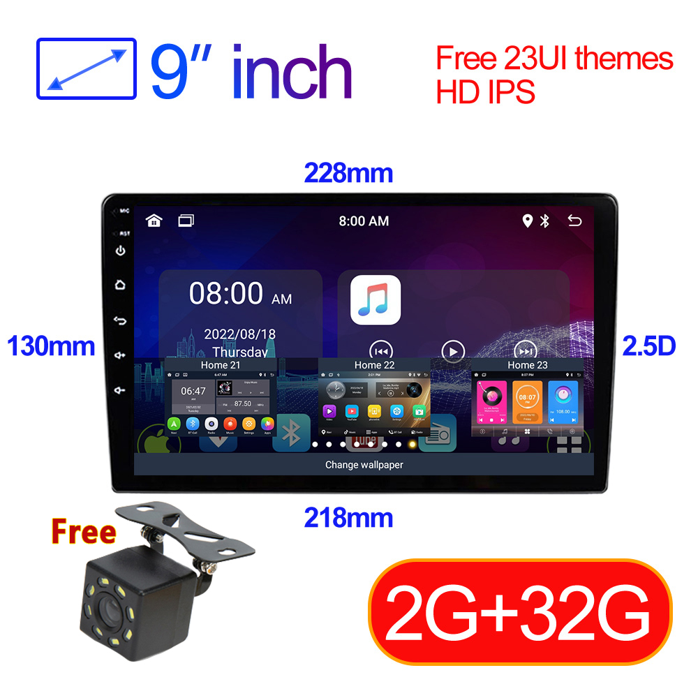 (Dalam stok) 4+32G Universal 2Din Android Head Unit 7/9/10 Inch Player ...