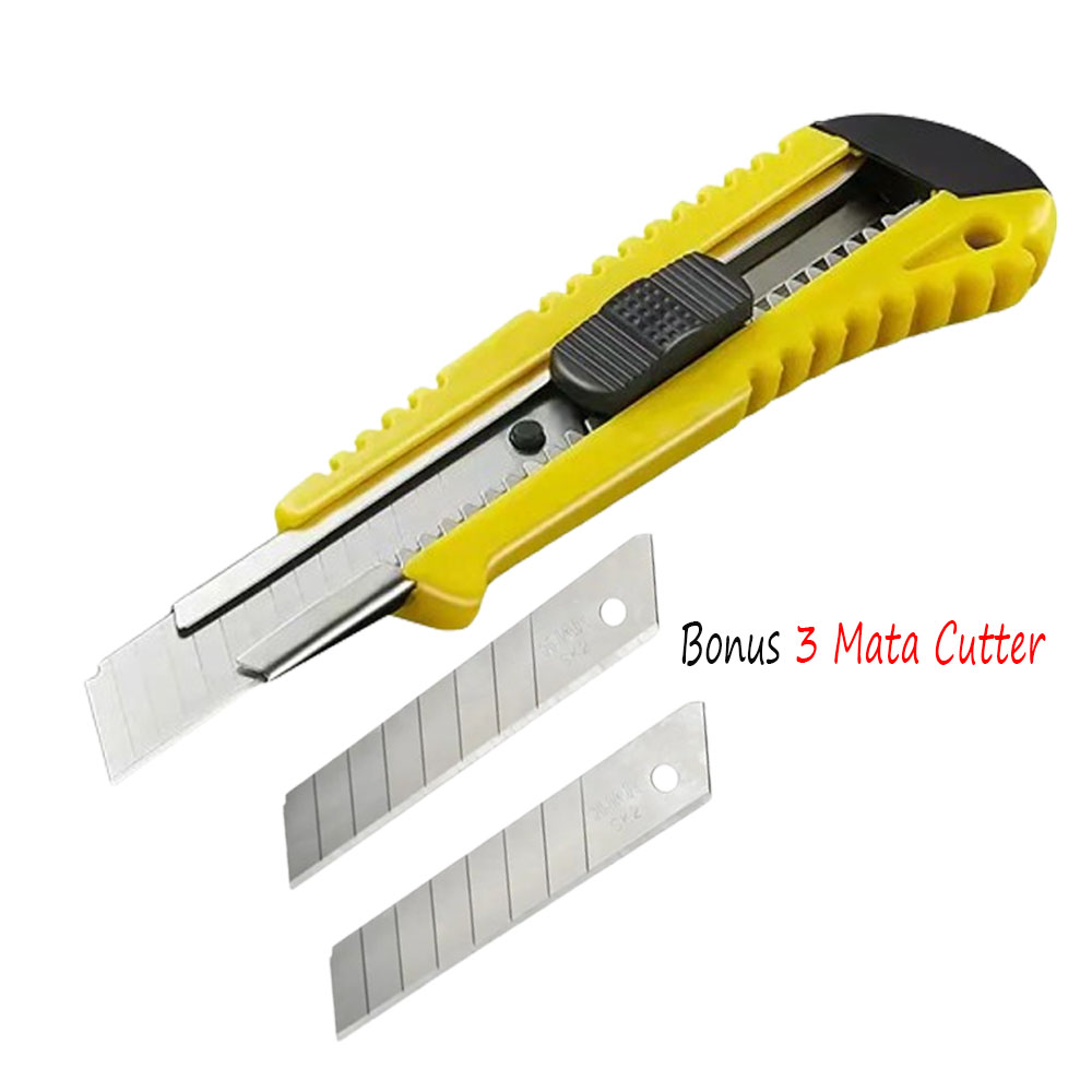 Cutter Knife Utility Knife Cutter Pisau 18mm Cutter Knife Auto Lock ...