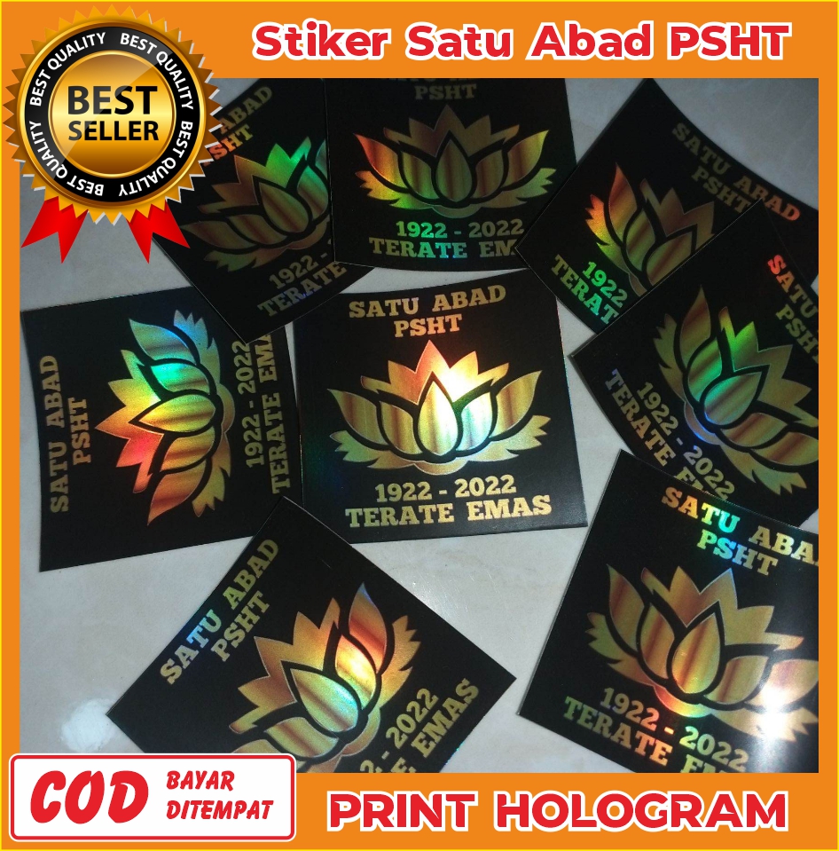 Stiker PSHT Terate Emas Hologram Sticker SH Terate Satu Abad Print 10 cm | Lazada Indonesia