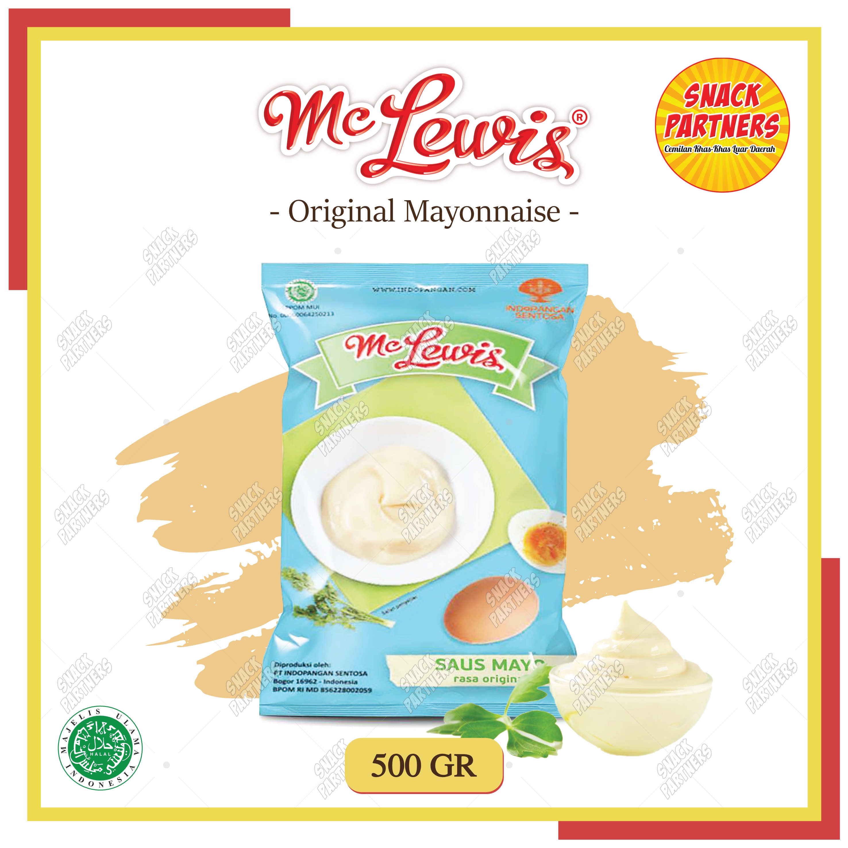 MC LEWIS Mayonaise Original 500 GR / Sachet 5 PCS 100 GR - Saos Saus ...