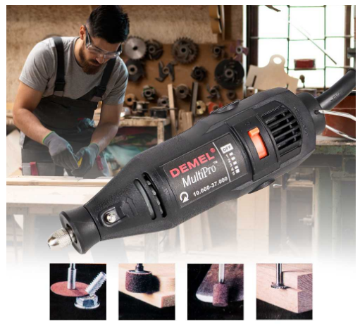 Set Gerinda Mini Elektrik DEMEL Multipro 10000-37000RPM 135 W | Lazada ...
