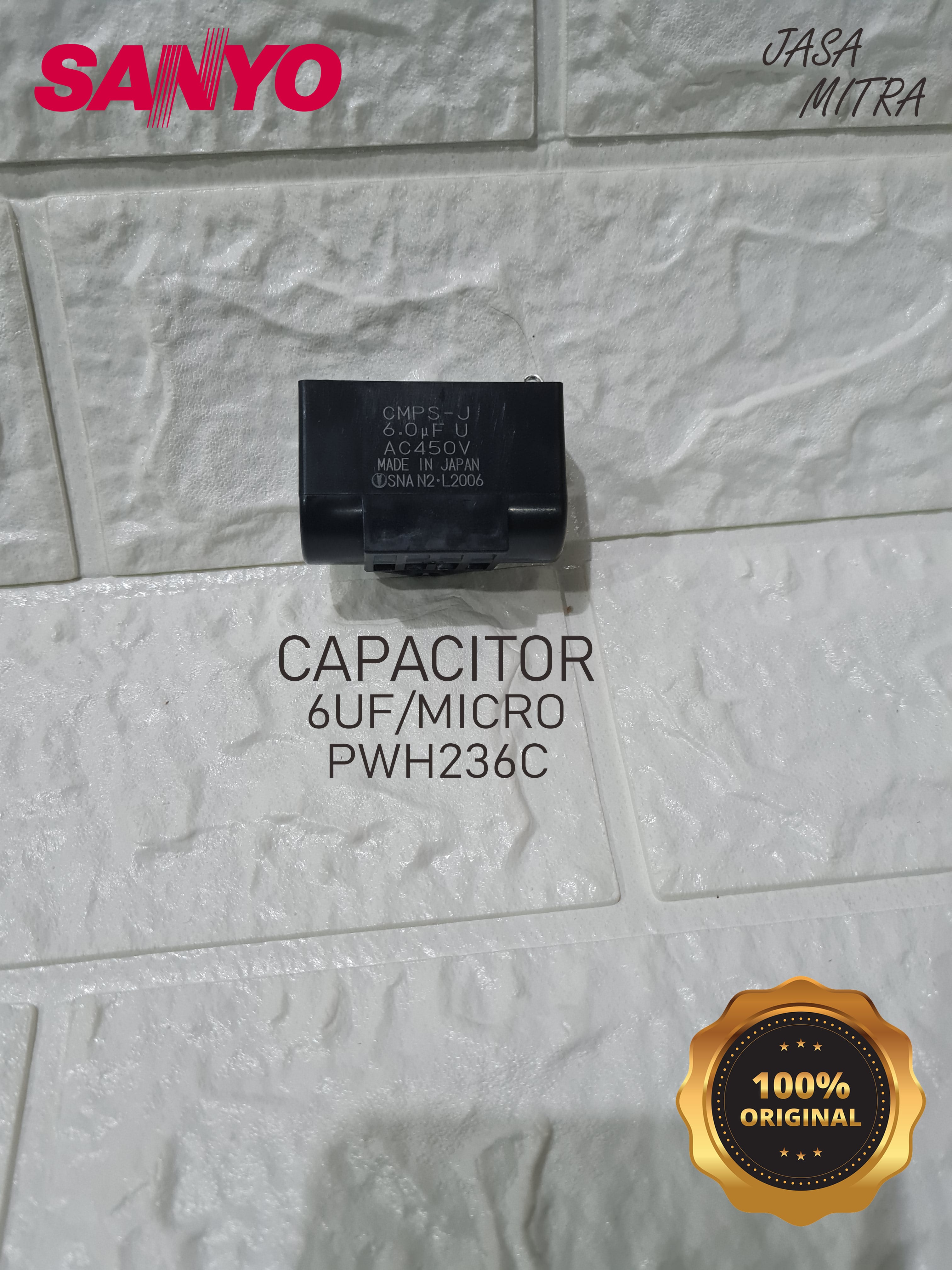 Capacitor 6UF/Micro Original Untuk Pompa Sanyo PWH236C | Lazada Indonesia