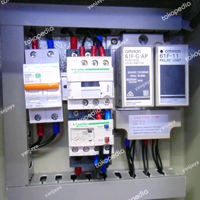 PANEL KONTROL WATER LEVEL WLC OMRON 61F G AP 1 TANKI 1P 220V 1.5KW/2HP ...