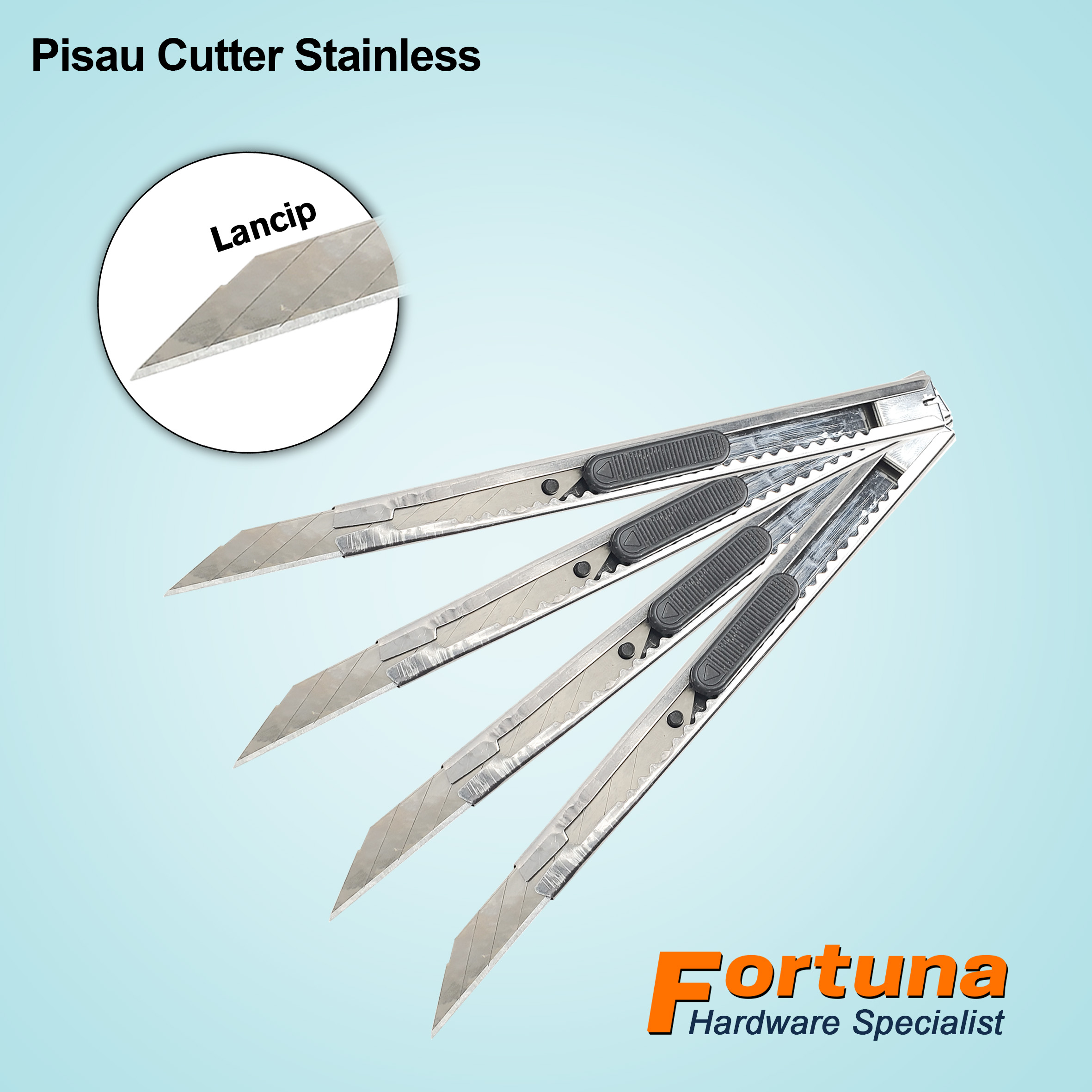 Pisau Cutter Besi Mini 12.5 cm I Pisau Cutter Stainless I Cutter ...
