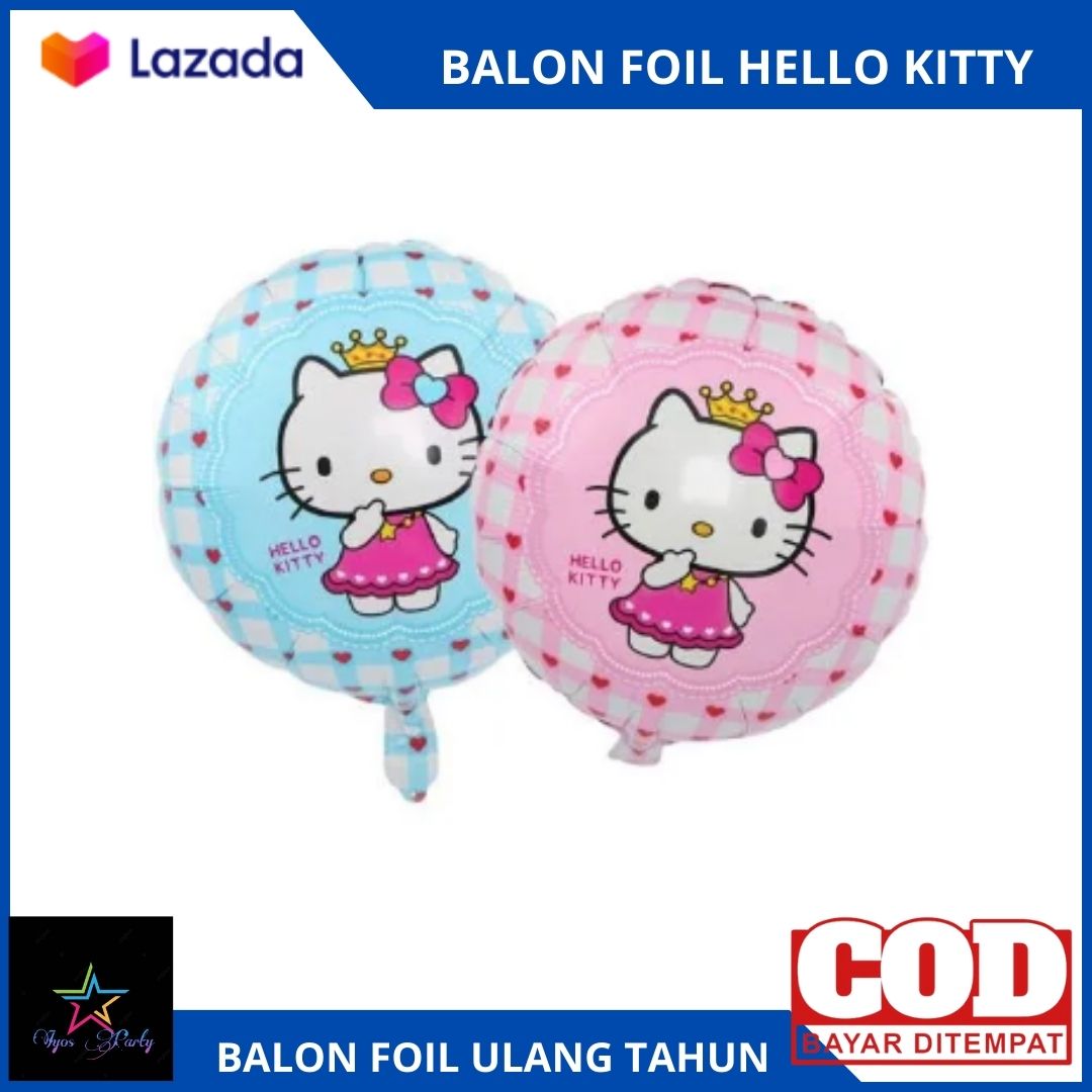 Balon Foil Bulat Karakter Hello Kitty/Balon Dekorasi Ulang Tahun ...