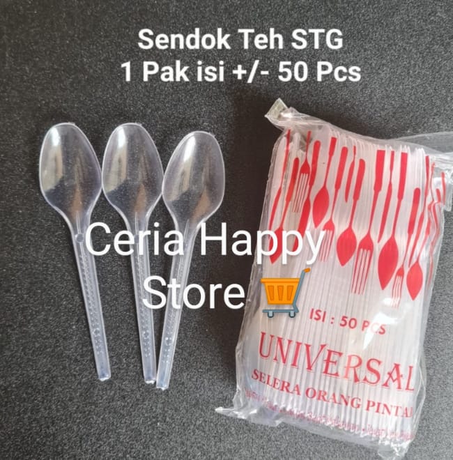 Sendok Plastik Teh Agar Puding Eskrim STG Bening 11cm 50 Pcs | Lazada ...