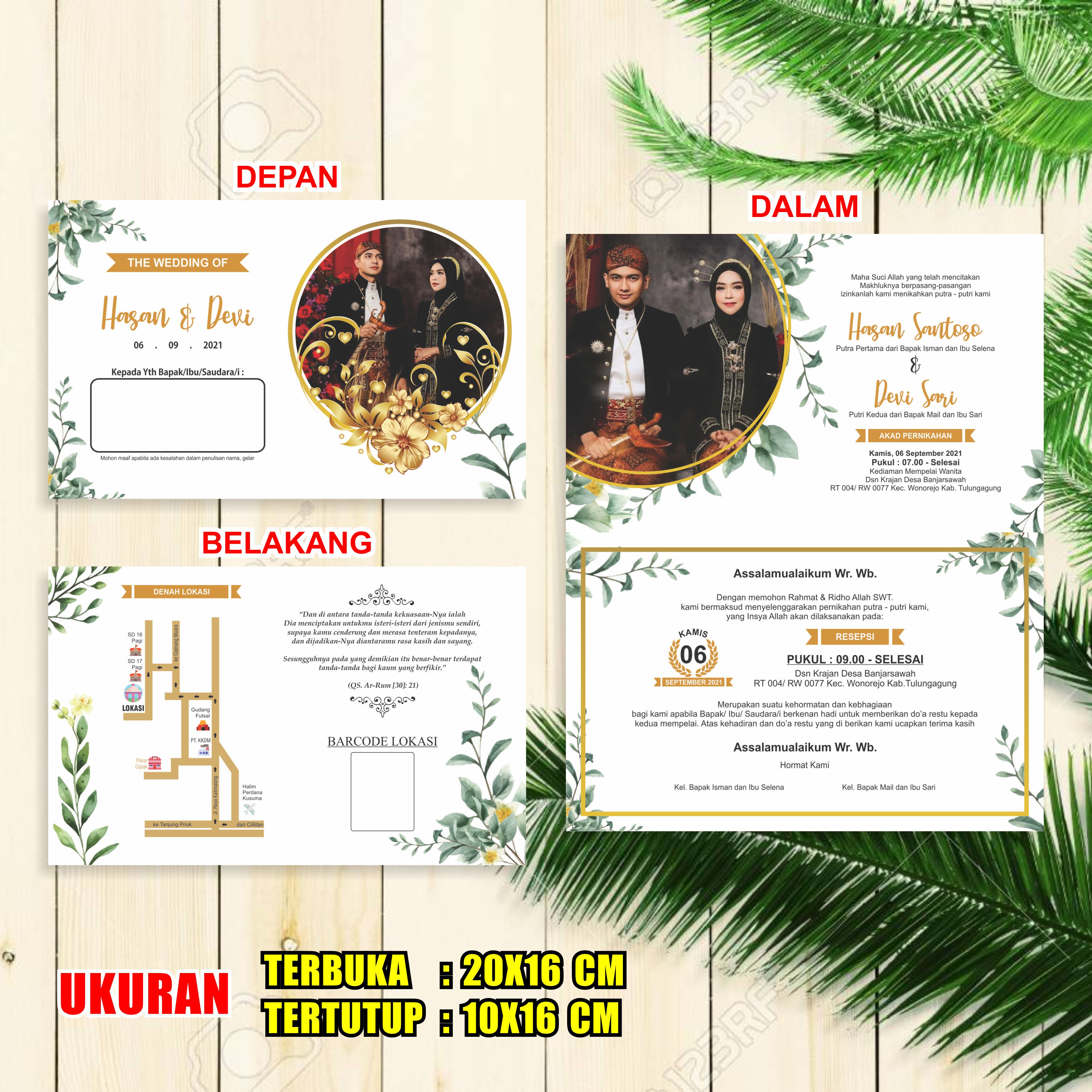 undangan pernikahan lipat 2 A Free (desain, plastik, foto, denah ...