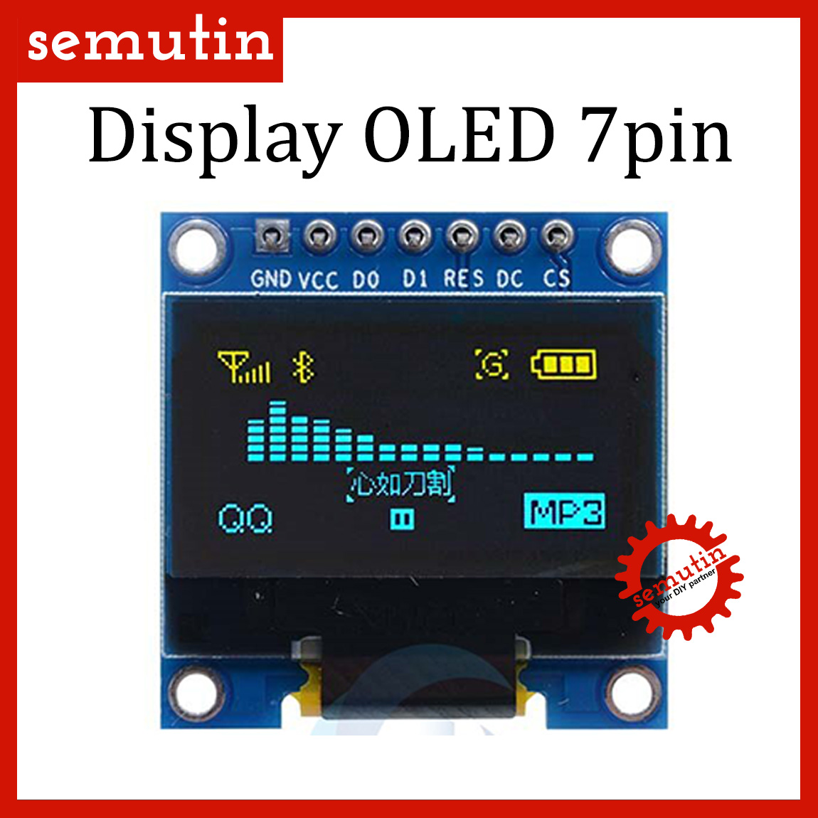 Modul Display OLED 7pin 128x64 0.96 Inch SPI IIC LCD Arduino | Lazada ...