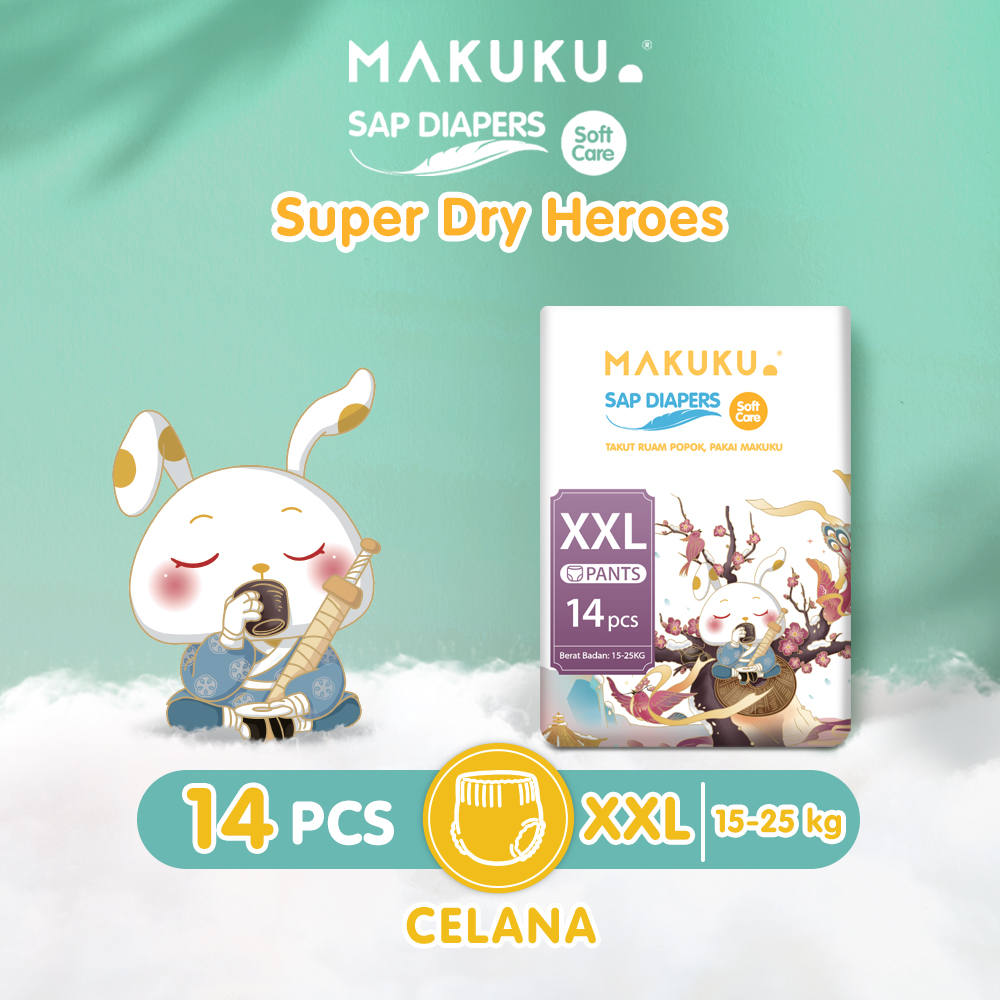 [6 PACK] MAKUKU SAP Diapers Soft Care Pants Ukuran NB-S/M/L/XL/XXL ...