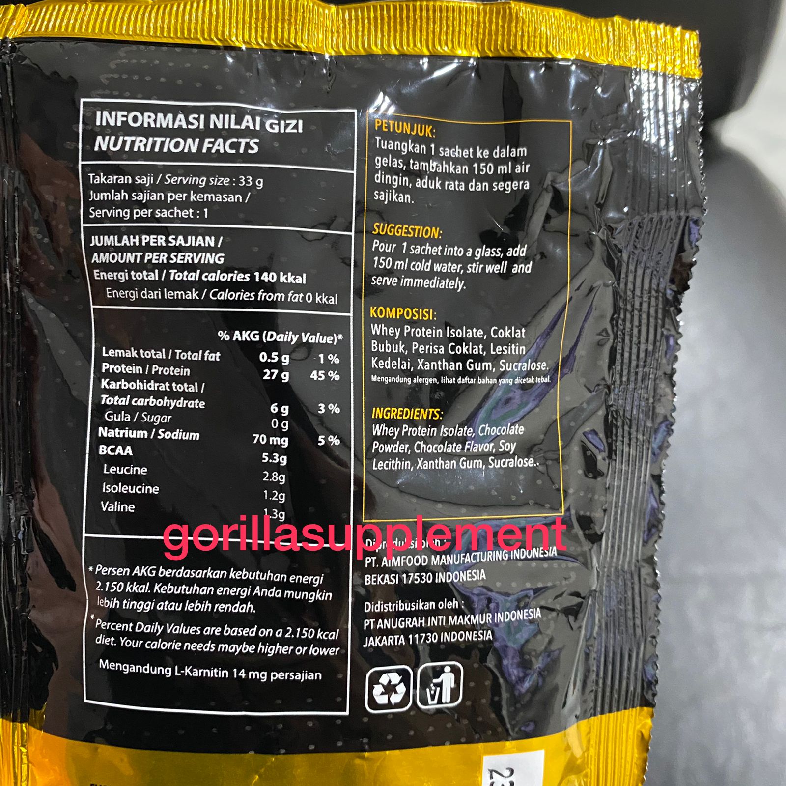 EVOLENE Isolene 1 sachet 1 Serving Whey Protein Isolate WPI Iso lene ...