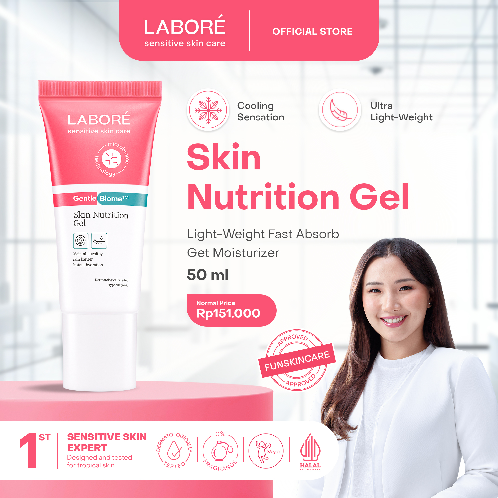 LABORE GentleBiome Skin Nutrition Gel 50ml - Gel Pelembab Kulit ...