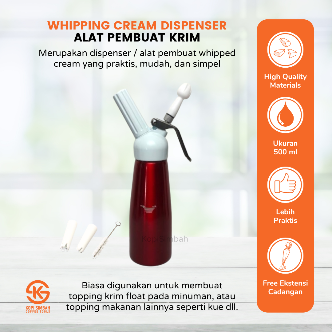 Whipping Cream Dispenser 500 ml Whipped Foam Maker Alat Pembuat Krim ...