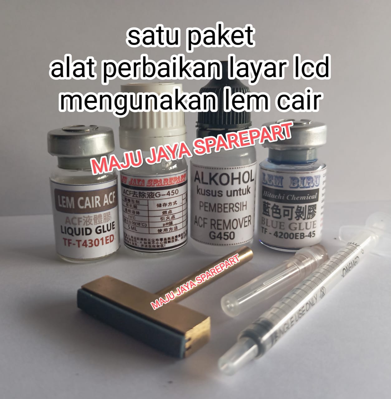 PAKET - lem cair atau lem acf cof ke panel tv LCD MONITOR HP TABLET ...