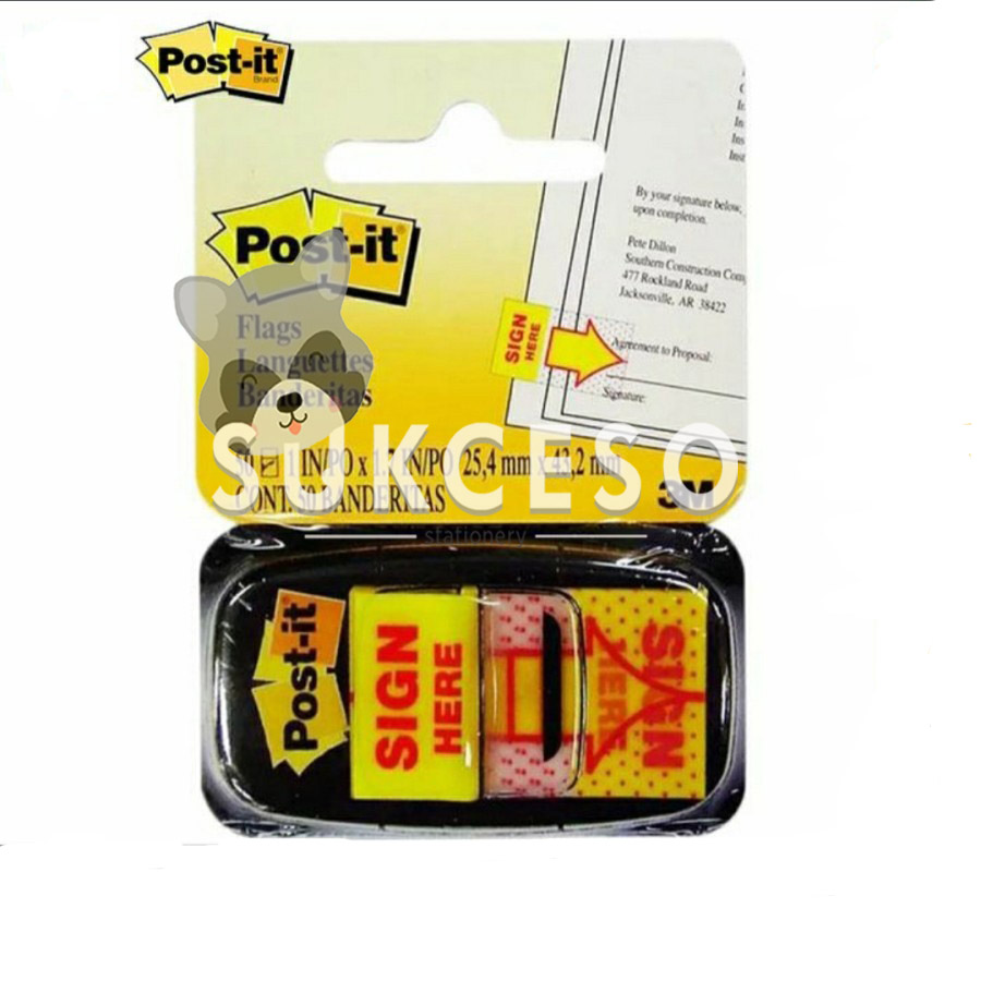 3M Post It Sign Here 680-9 / Penanda Bentuk Panah / Pembatas Murah ...