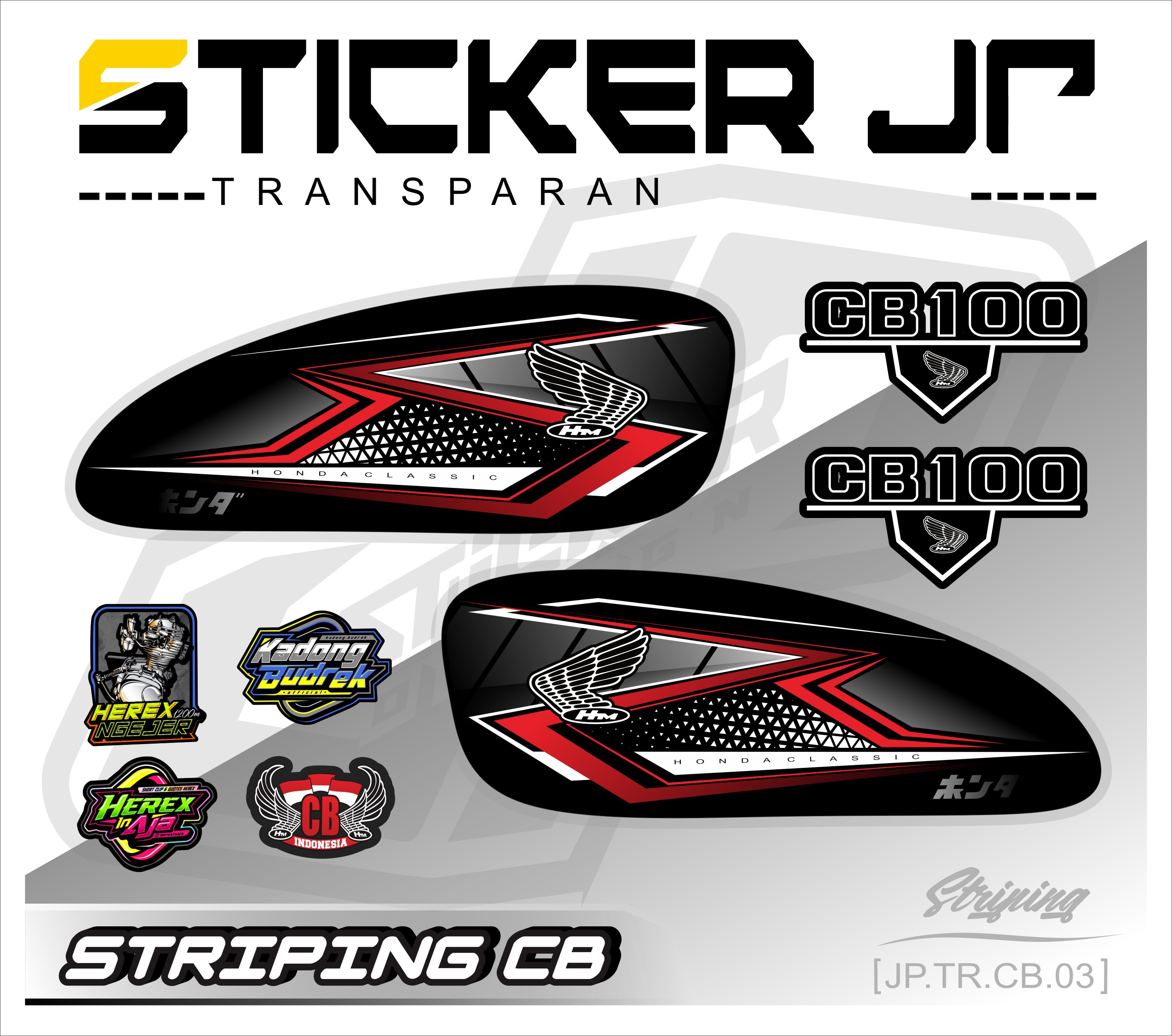 Stiker Striping CB 100 - Sticker Motor Honda Cb Bahan Transparan JP06 ...