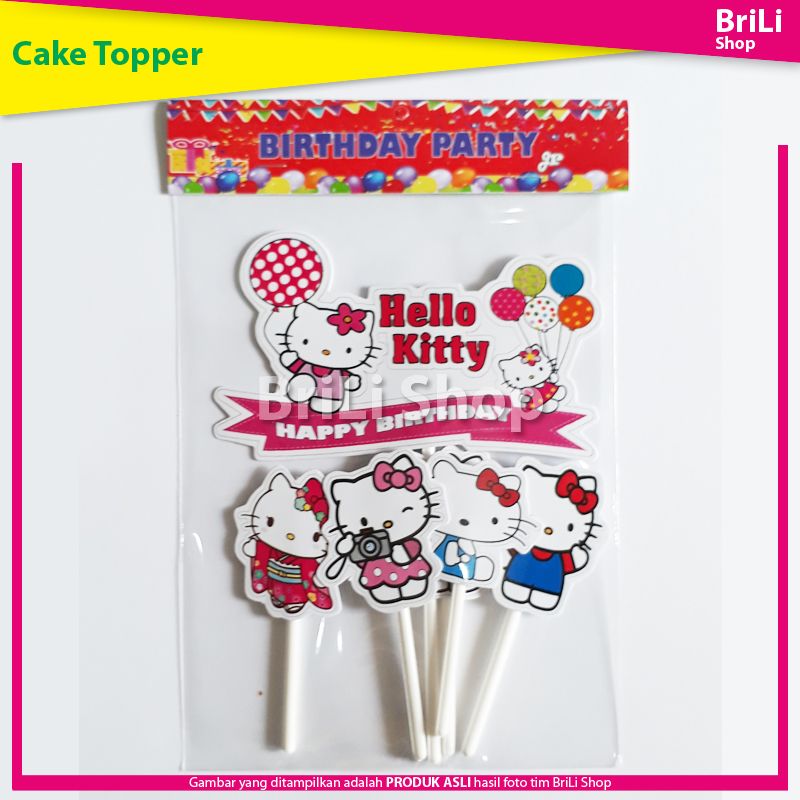 Cake Topper HAPPY BIRTHDAY Hello Kitty Hiasan Kue Ultah Ulang Tahun ...
