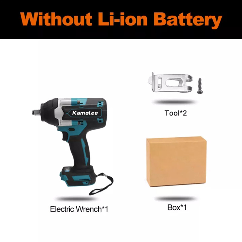 Kamolee 1800N.m 520 N.m 1/2" 1/4" Cordless Electric Impact Wrench ...