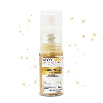 Decotatoo Shiny GOLD SPARKLE Color powder spray 7 gr pewarna makanan ...