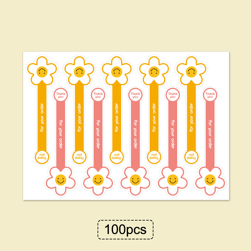 Eghrerr 100Pcs Stiker Thank You Stiker Segel Box Stiker Handmade Stiker ...