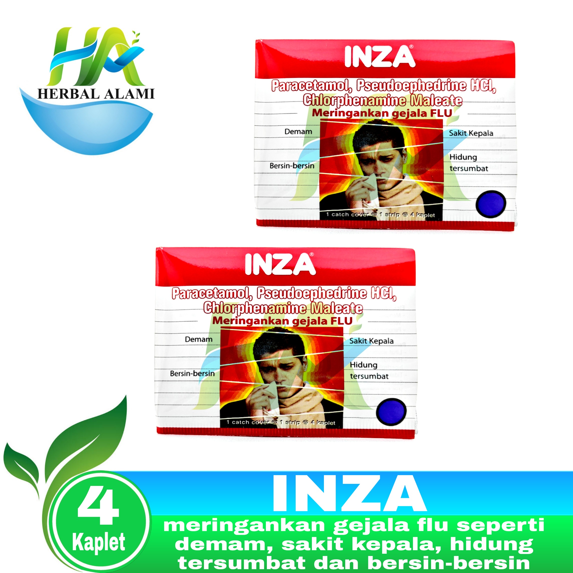 Inza Tablet 4 -Obat Demam -Sakit kepala -hidung tersumbat dan bersin ...