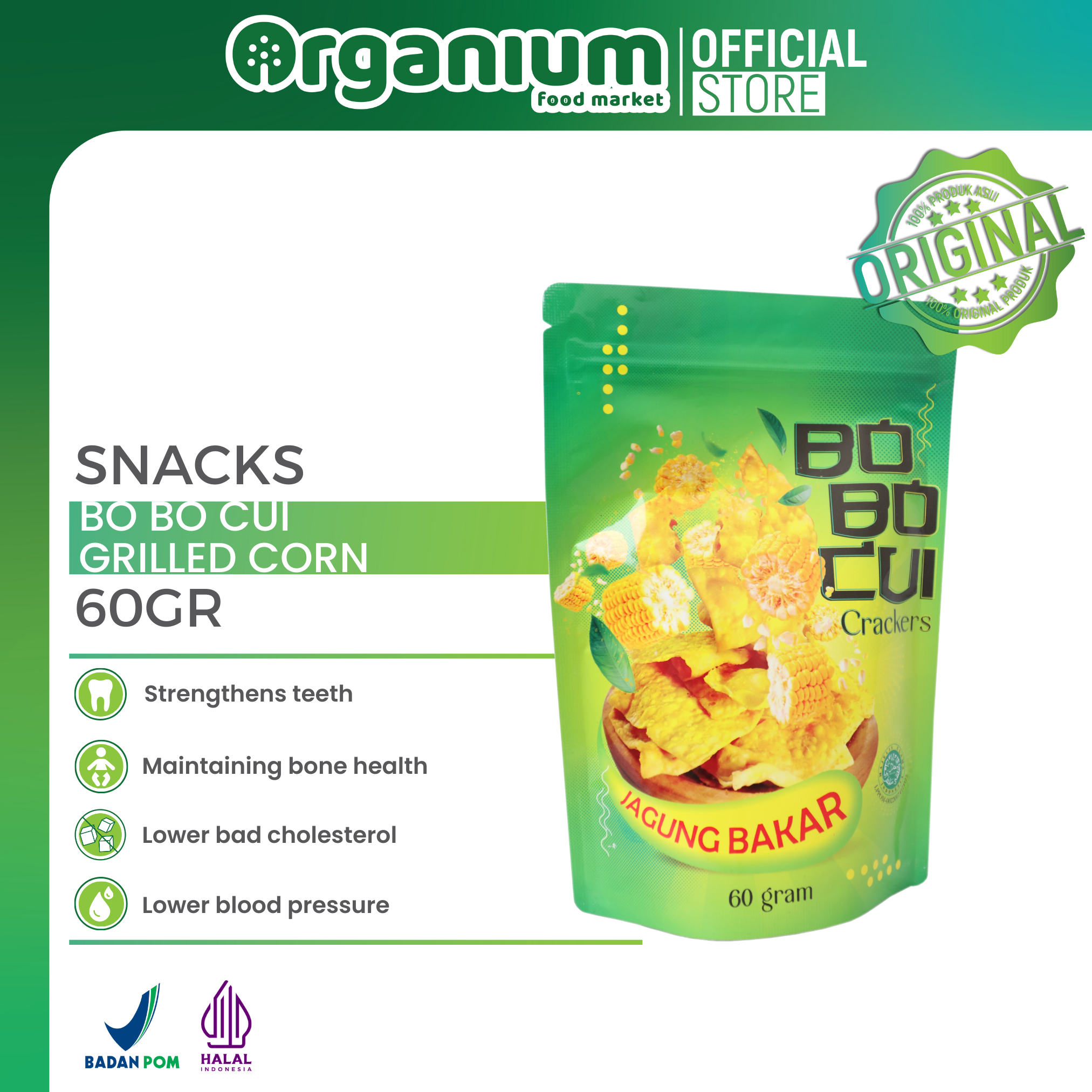 Organium Bo Bo Cui Crackers Jagung Bakar 60g | Lazada Indonesia
